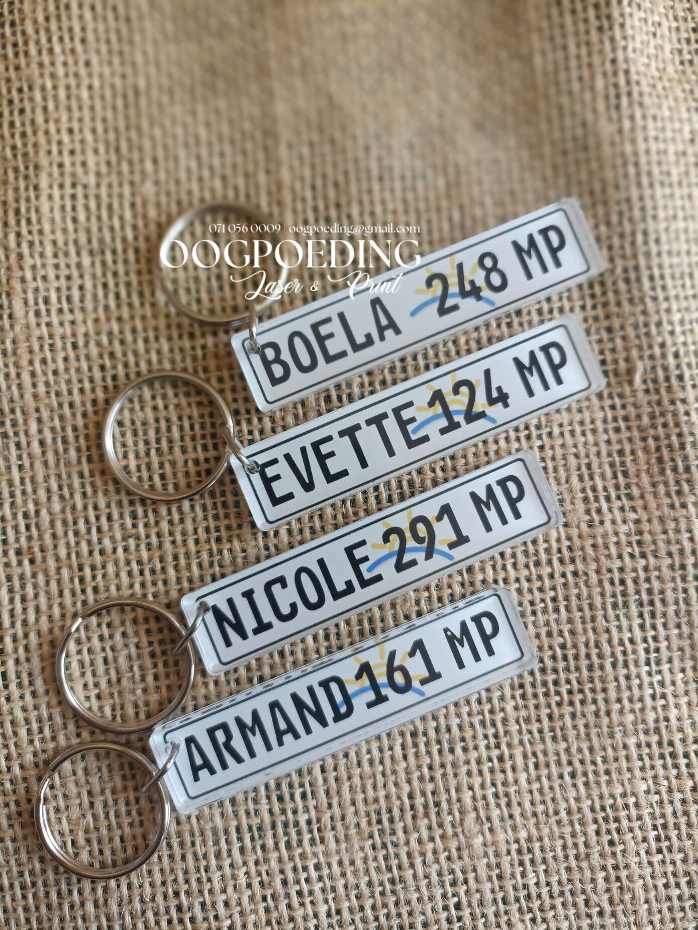 NUMBERPLATE KEYRING | Oogpoeding